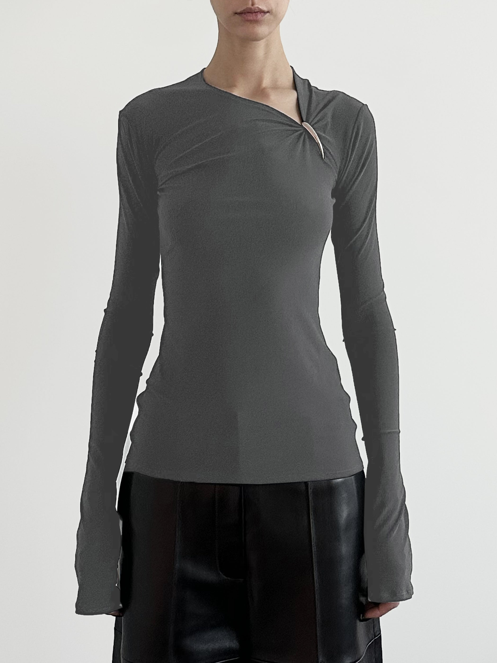 CLAW LONG SLEEVE TOP - GREY – GRACE LING