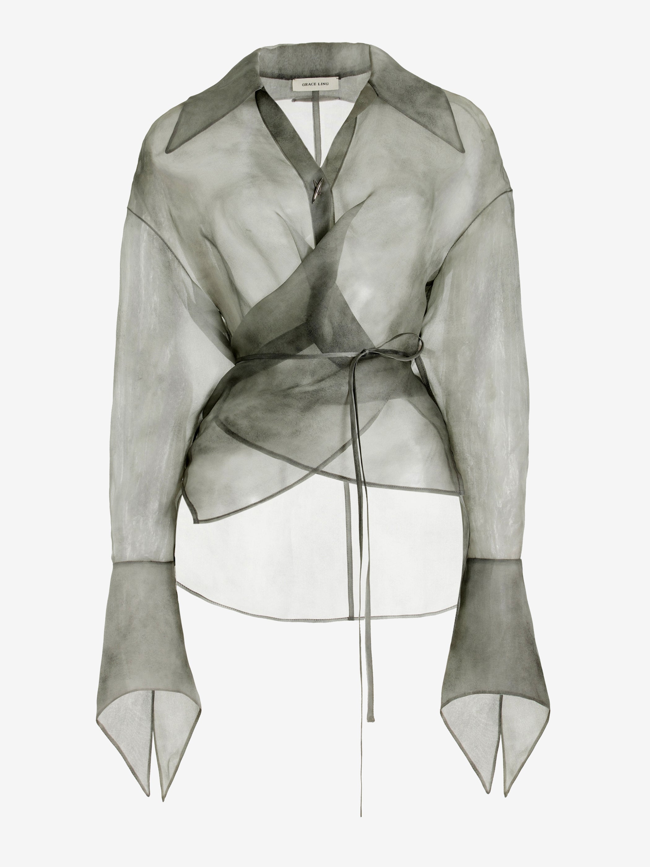 FOG STITCHES WRAP SHIRT IN SILK ORGANZA – GRACE LING