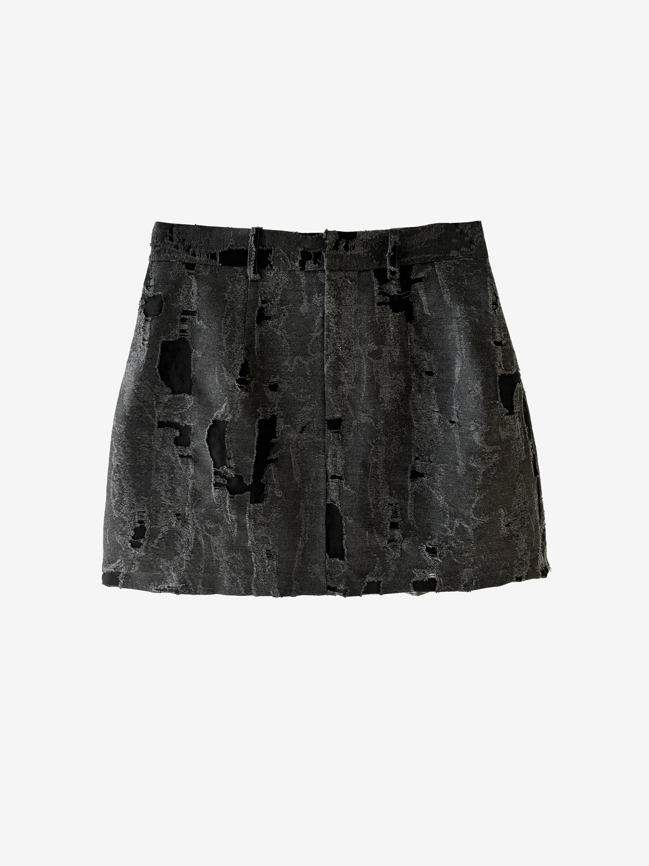 TORN MINI SKIRT - GREY – GRACE LING