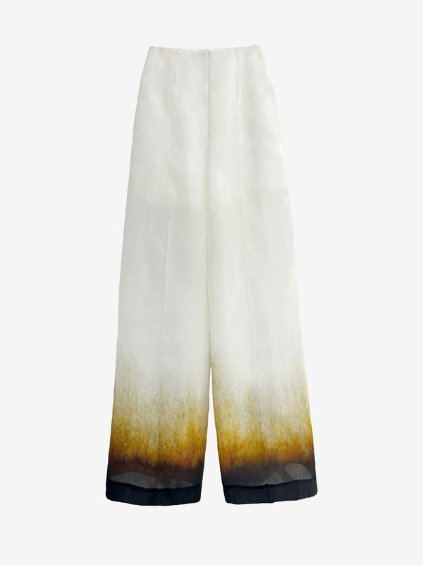 RUST EDGE SILK ORGANZA TAILORED TROUSERS - IVORY RUST – GRACE LING