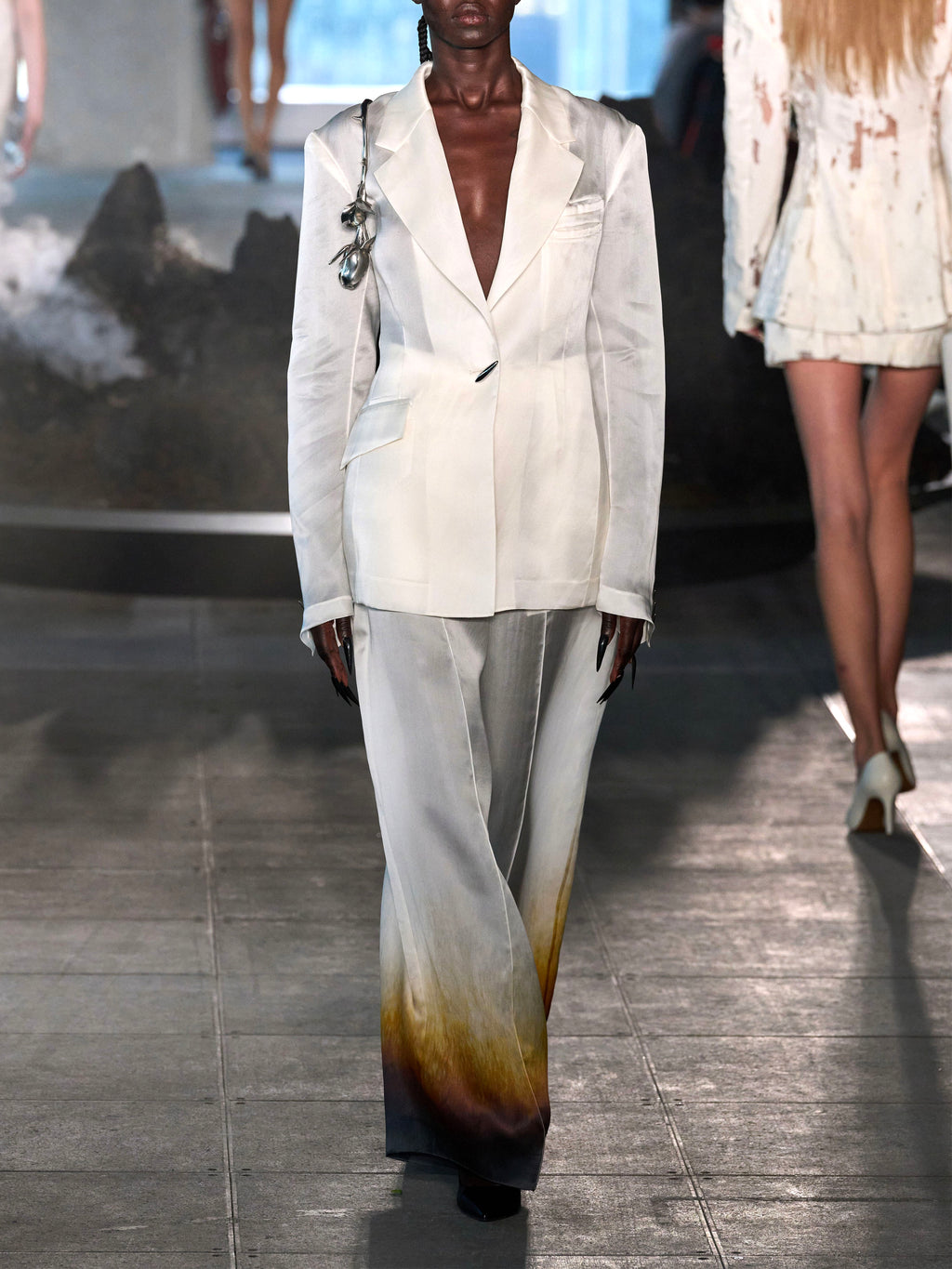 RUST EDGE SILK ORGANZA TAILORED TROUSERS - IVORY RUST – GRACE LING